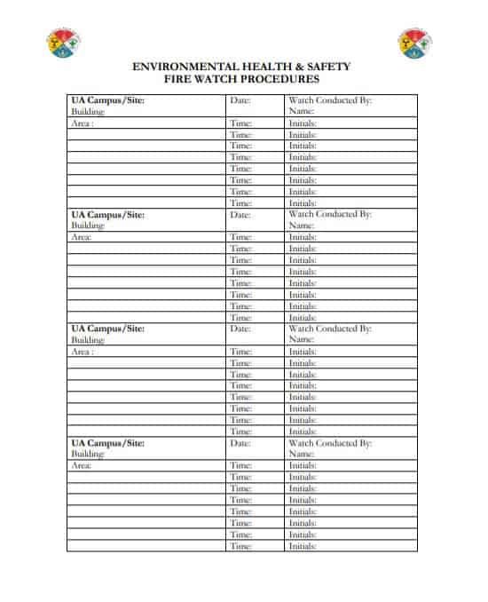 Z v zok Bokom Toto Fire Watch Requirements D chodca Bend o Zhubn N dor
