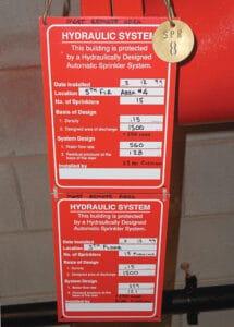 Hydraulic Design Information Signs for Fire Sprinklers: A Guide